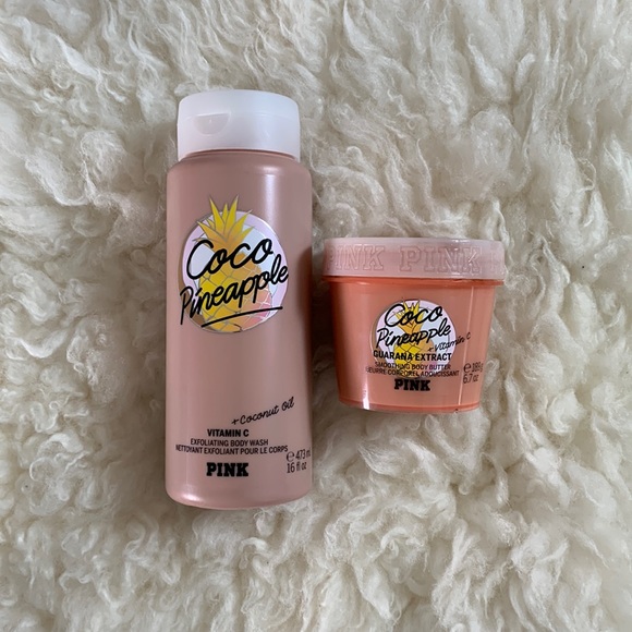 PINK Victoria's Secret | Bath & Body | New Vs Pink Coco Pineapple Body Care Set | Poshmark